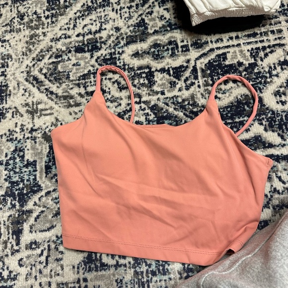 Tops | Light Pink Workout Top With A Built In Bra | Poshmark